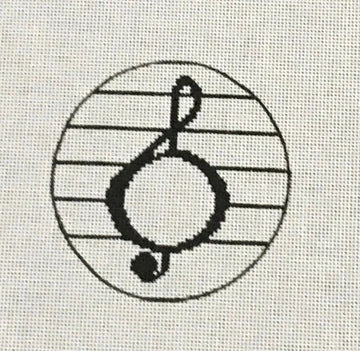 Music Note Monogram Round — Stitching Fox